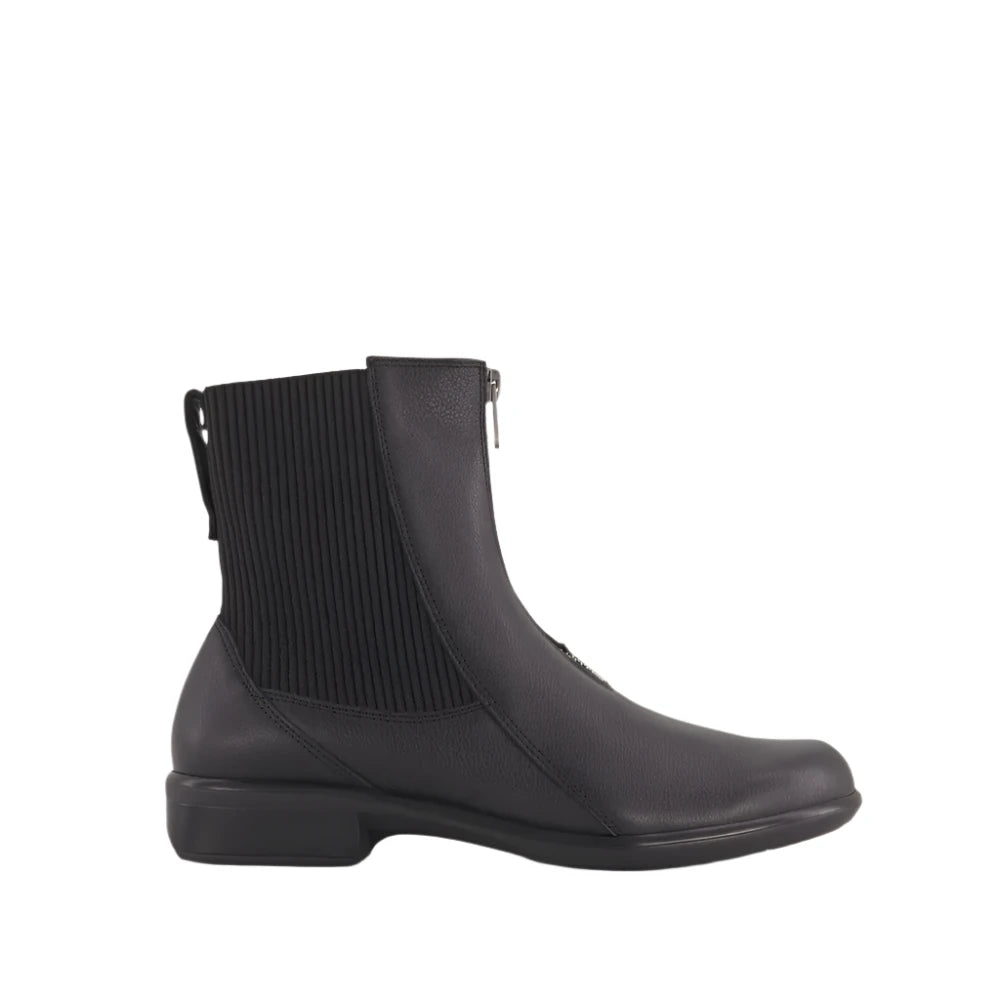Bora Black Front Zip Boot — Mast Shoes